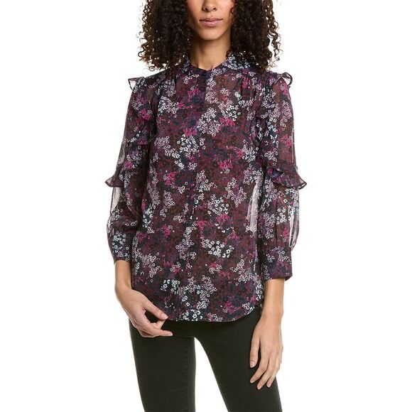 Ted Baker | Tops | Ted Baker Womens Semisheer Blouse Blue | Poshmark